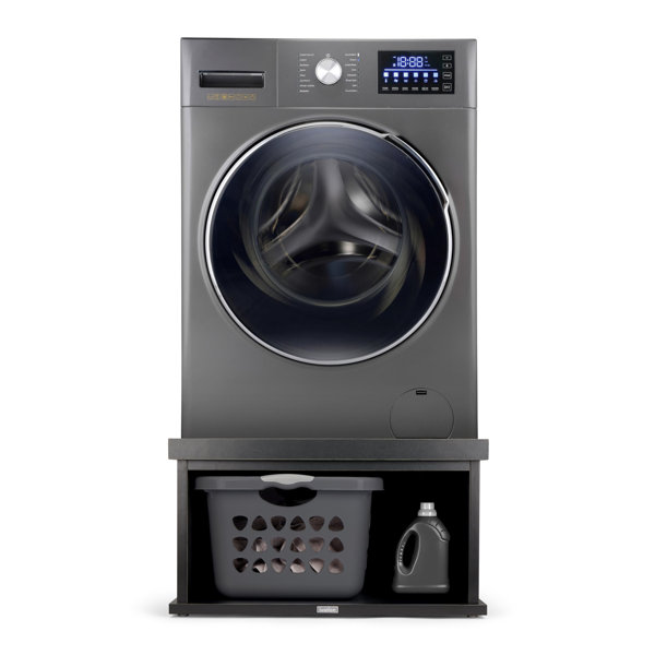 Ivation Caisson à linge ivoire en bois (gris anthracite) pour laveuse ...