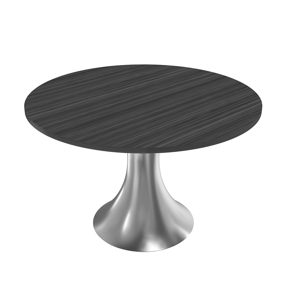 Ebern Designs Round Conference Table with Metal Trumpet Base | Wayfair