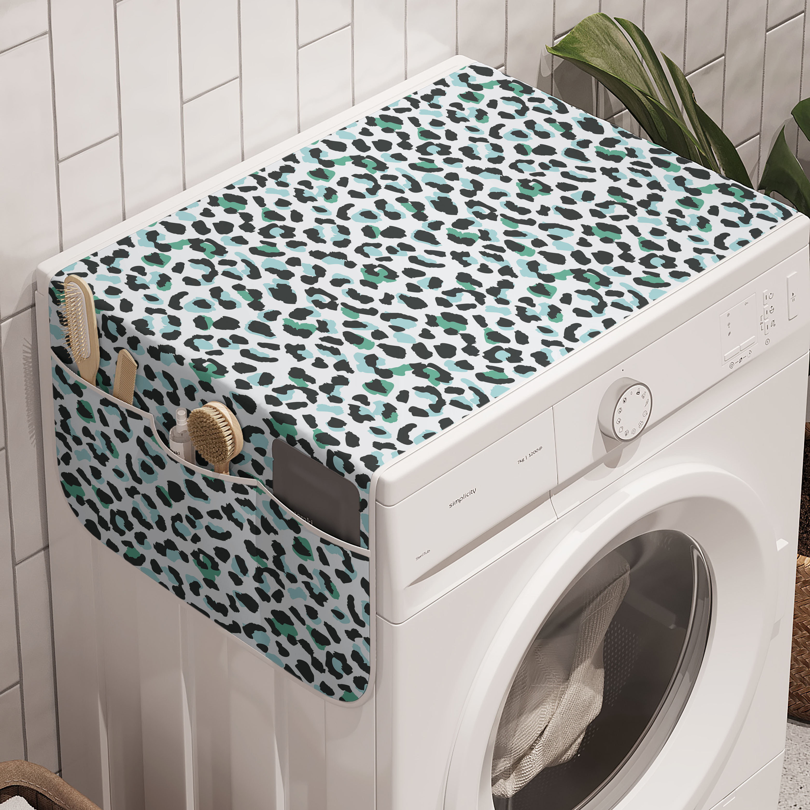 East Urban Home Leopard Washing Machine Organizer Pack of 2 47" x 18.5 ...