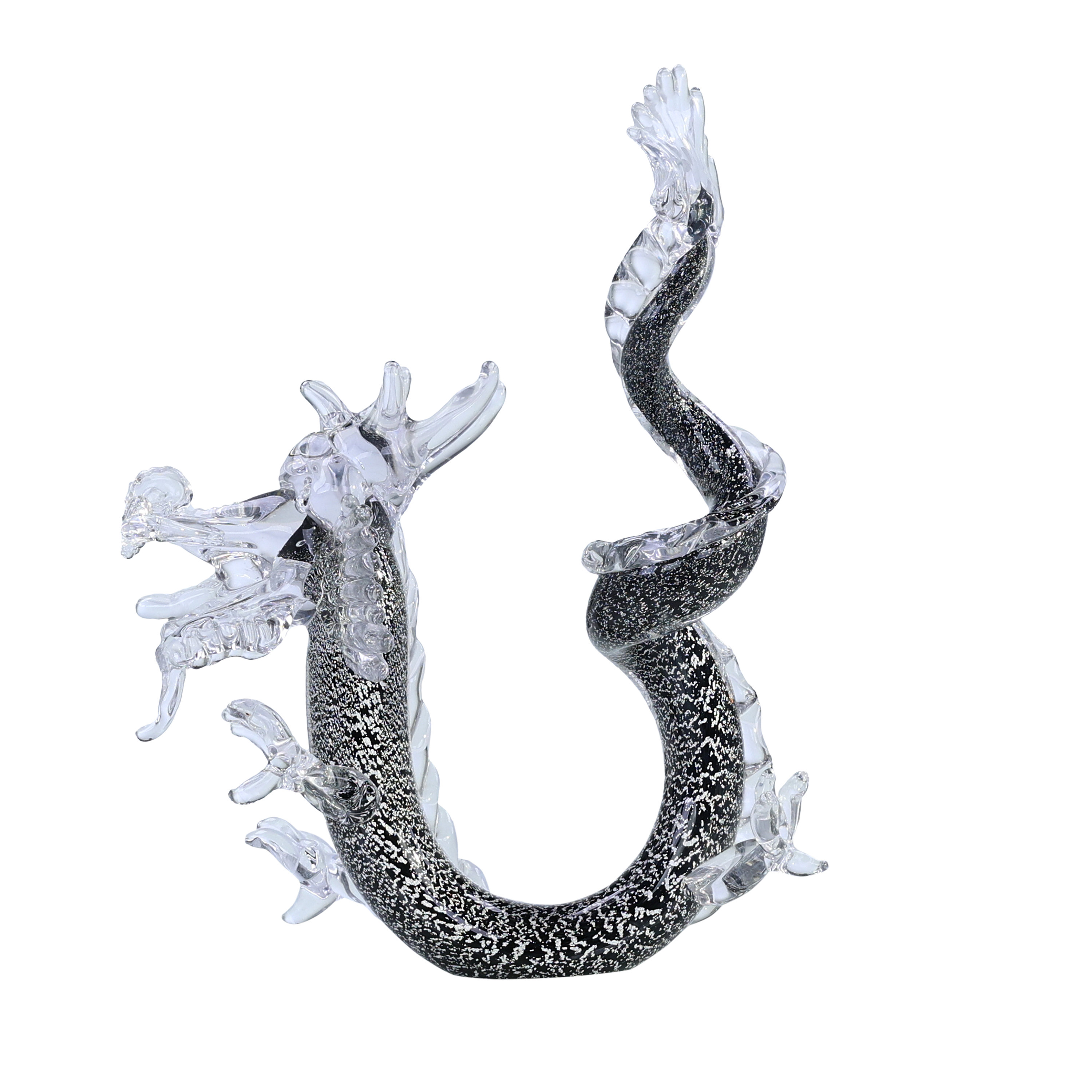 John-Richard Glass Dragon Sculpture, Large Blue | Wayfair