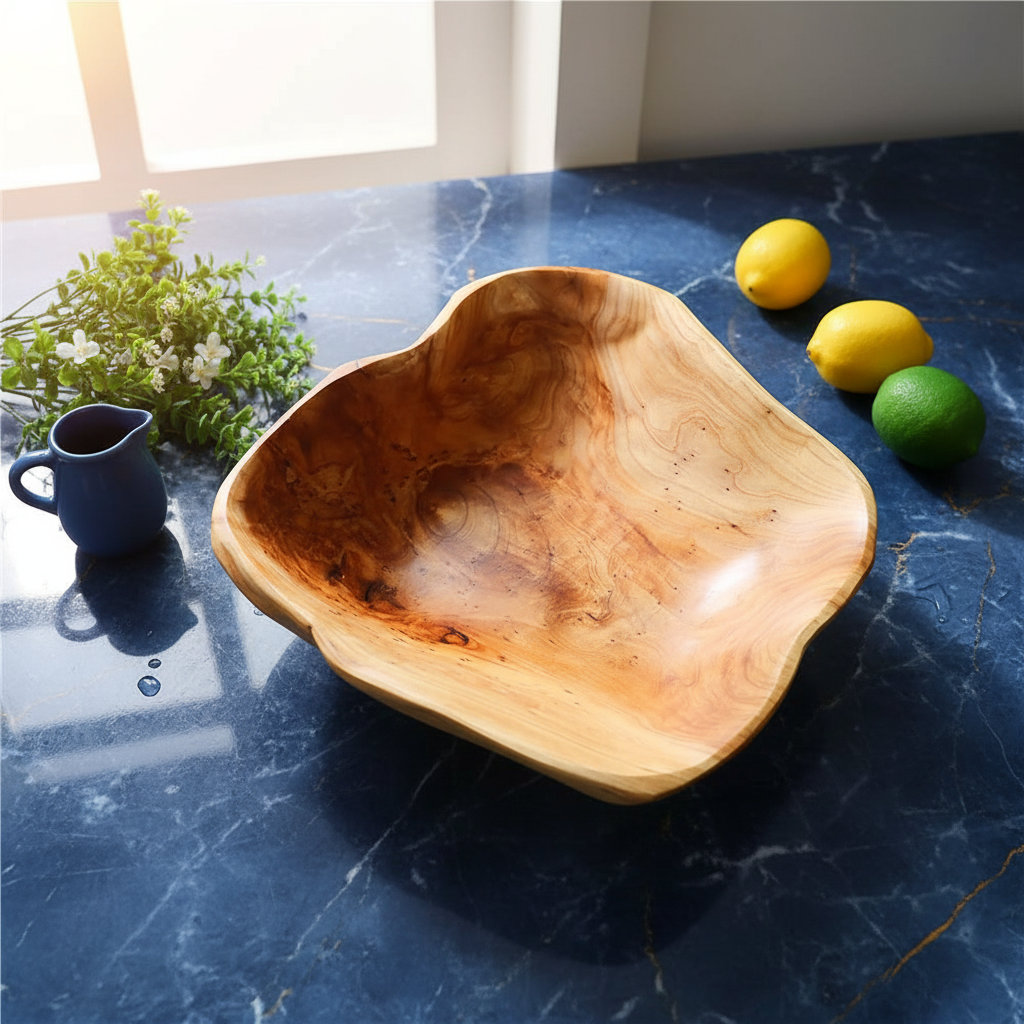 East Urban Home Hand-Carved Wooden Serving Bowl 9-10 Inch | Natural ...
