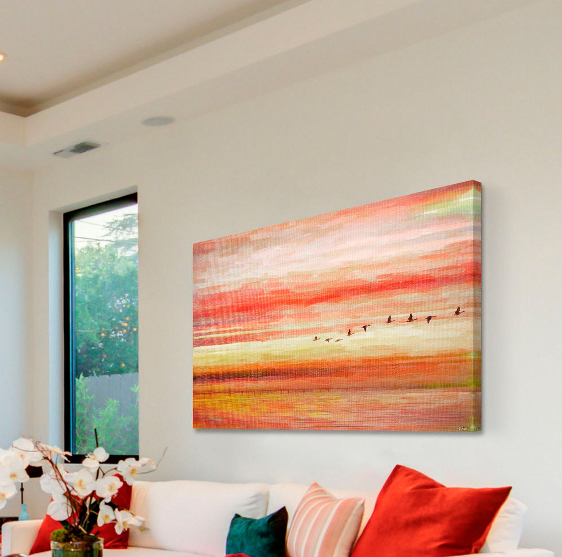 Parvez Taj 'Flying South' by Parvez Taj - Wrapped Canvas Oil Painting ...
