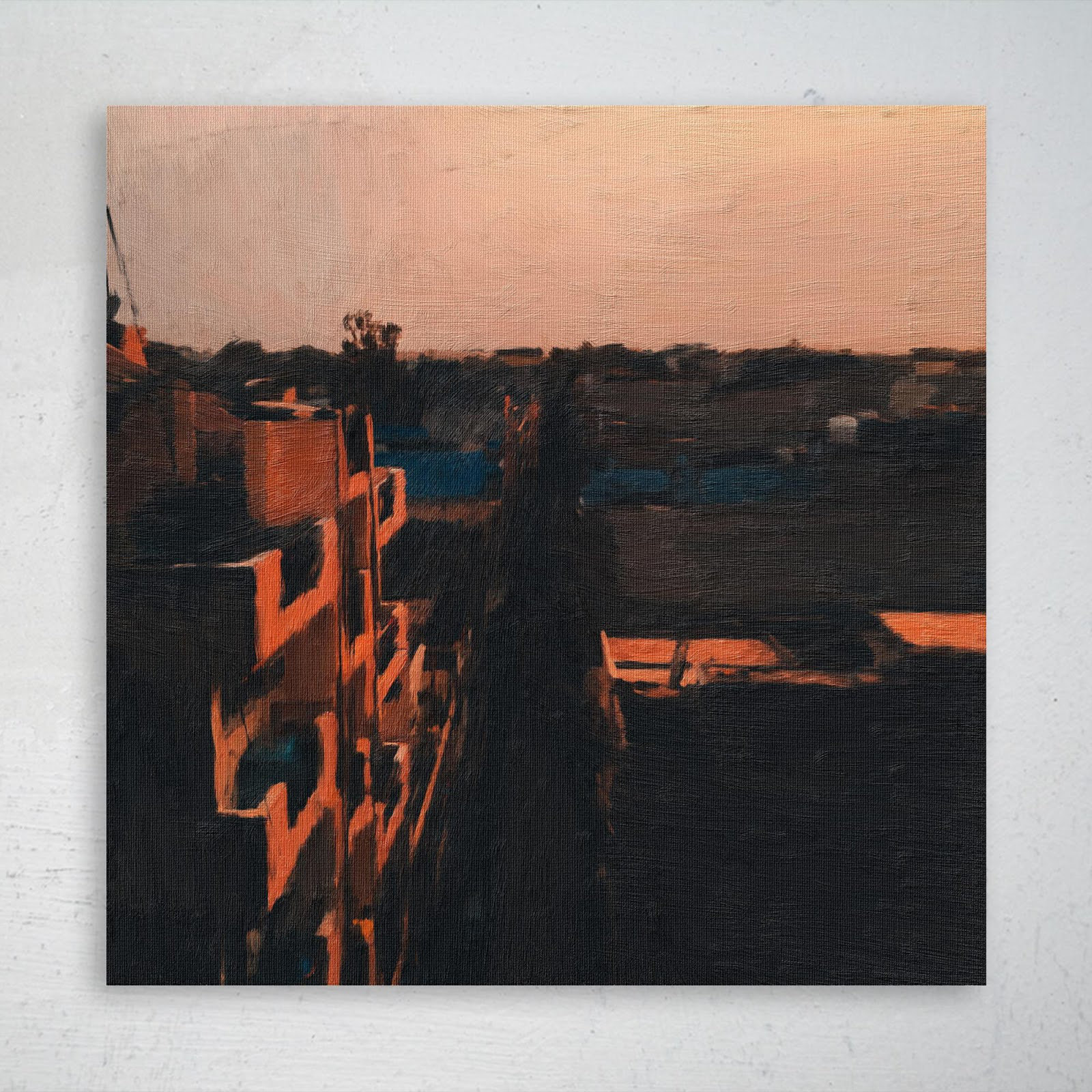 Red Barrel Studio Silhouette Of Buildings - 1 Piece Square Graphic Art ...