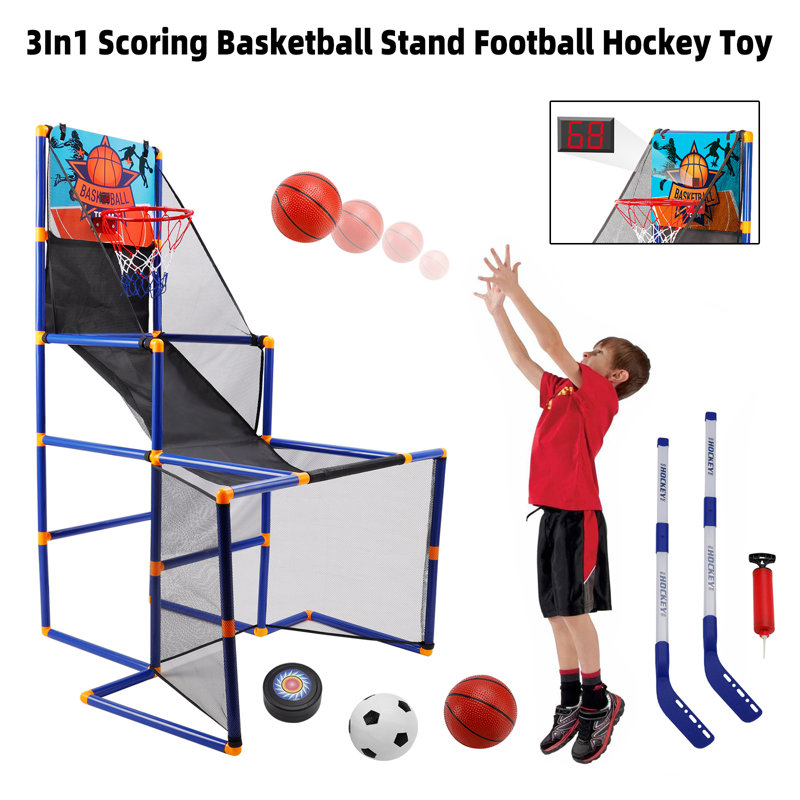 Topteng 3-in-1 Arcade Game Scoring Basketball Stand Football Hockey ...
