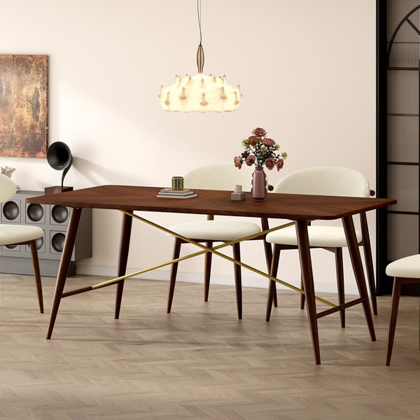 Corrigan Studio® 70.9" Rectangular Wood Table With Wood Grain Veneer ...