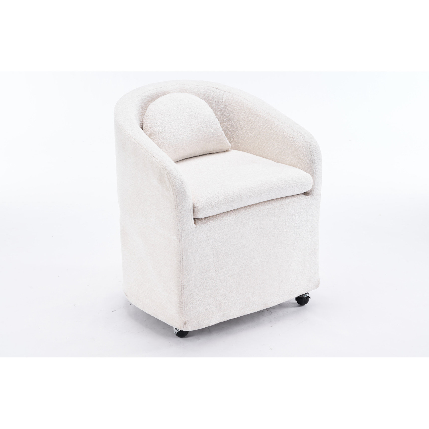 Latitude Run® 360° Rotating Chenille Fabric Dining Armchair With ...