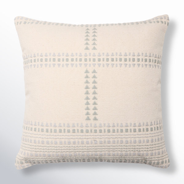 Bryson Embroidered Cotton Throw Pillow | Birch Lane