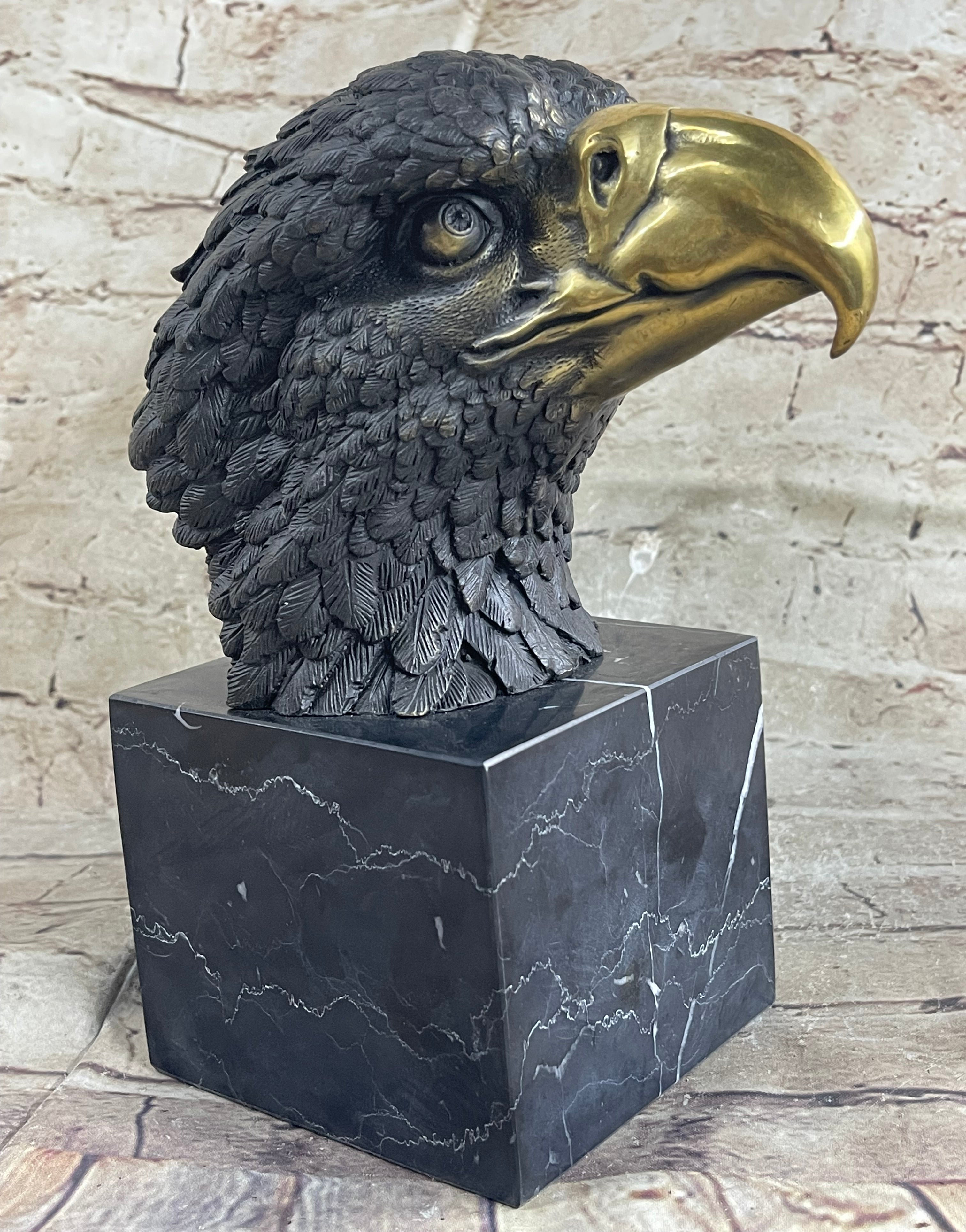 Loon Peak® American Bald Eagle Head Bronze Metal Bust Sculpture Statue ...