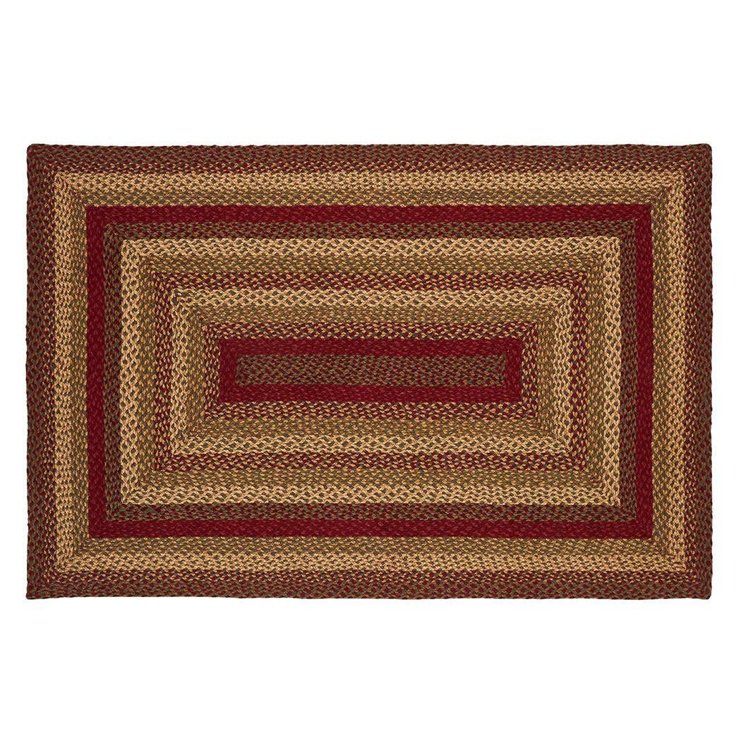 Bungalow Rose Fredly Machine Braided Cotton Area Rug in Brown/Red | Wayfair