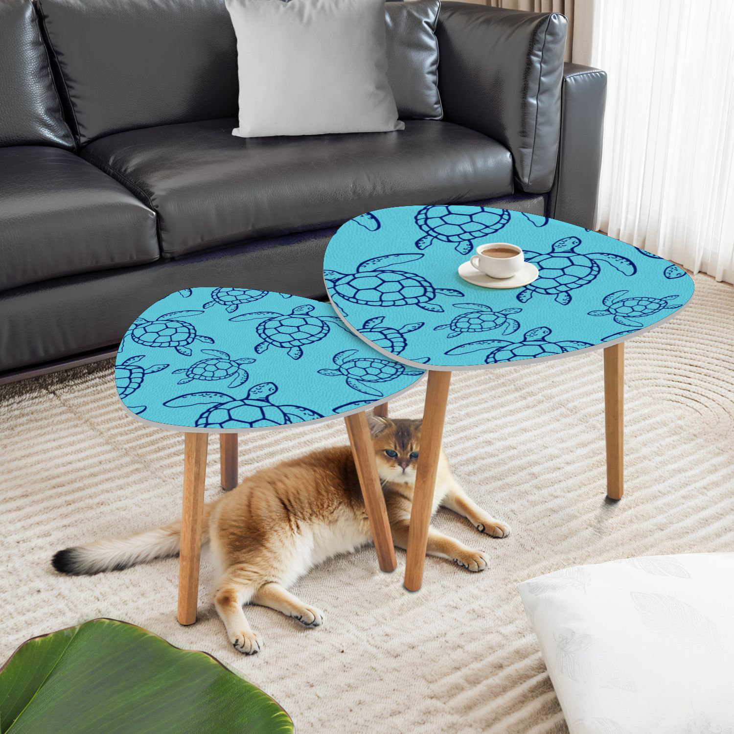George Oliver Triangle Nesting Coffee Table Set of 2 Seamless sea ...