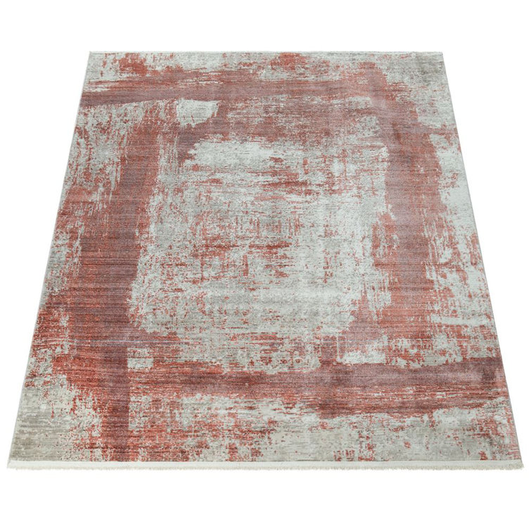 Borough Wharf Stoner Abstract Machine Woven Red Area Rug | Wayfair.co.uk