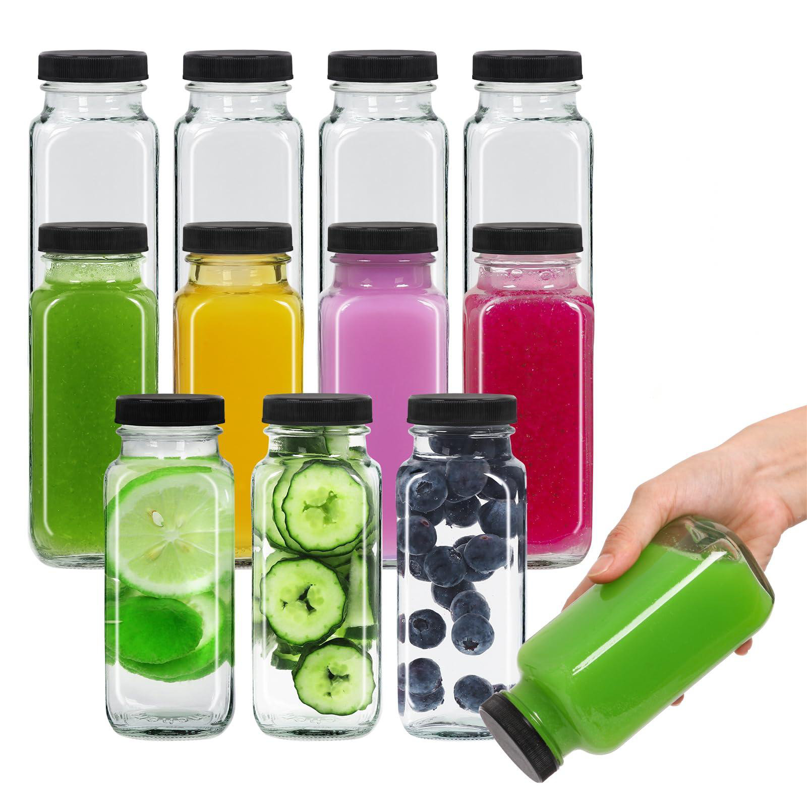 Latitude Run® 8 Oz Glass Bottles With Lids 12Pack, 250Ml Glass Bottles ...