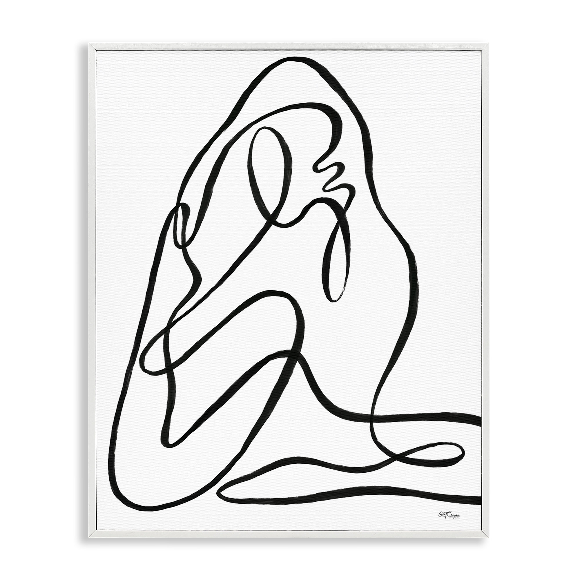 Ebern Designs Continuous Line Doodle Framed Giclee Art by Cat Thurman ...