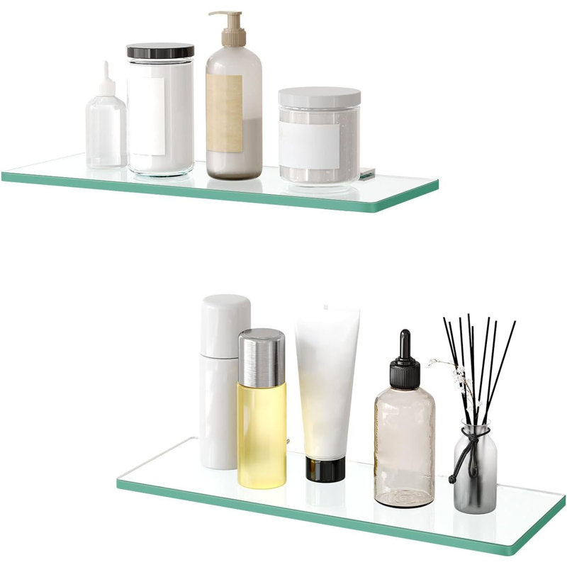 Latitude Run® Haaheo Glass Wall Bathroom Shelves | Wayfair