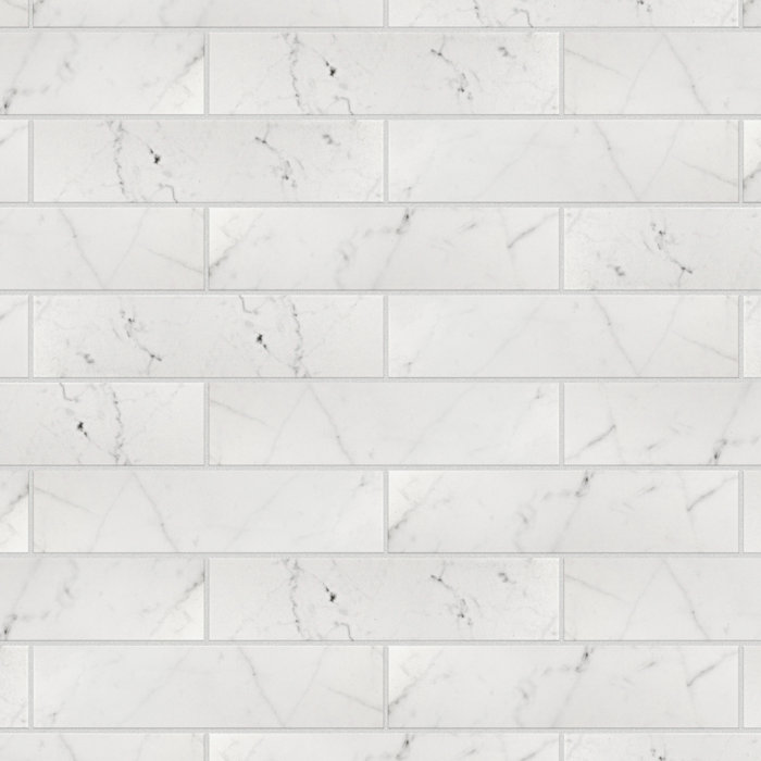 Merola Tile Classico Carrara 3" x 12" Ceramic Stone Look Subway Wall ...