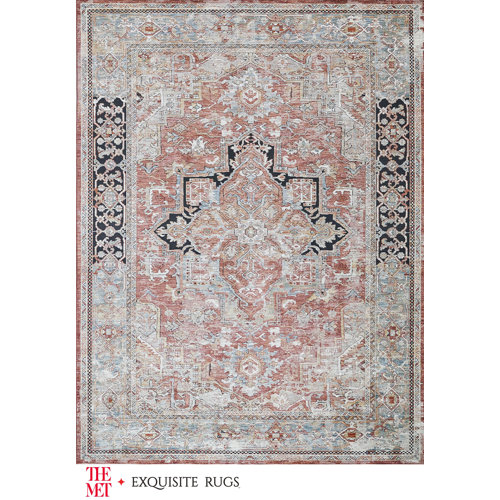 Exquisite Rugs The Met x Exquisite Rugs Antique Loom Rust/Black Area ...