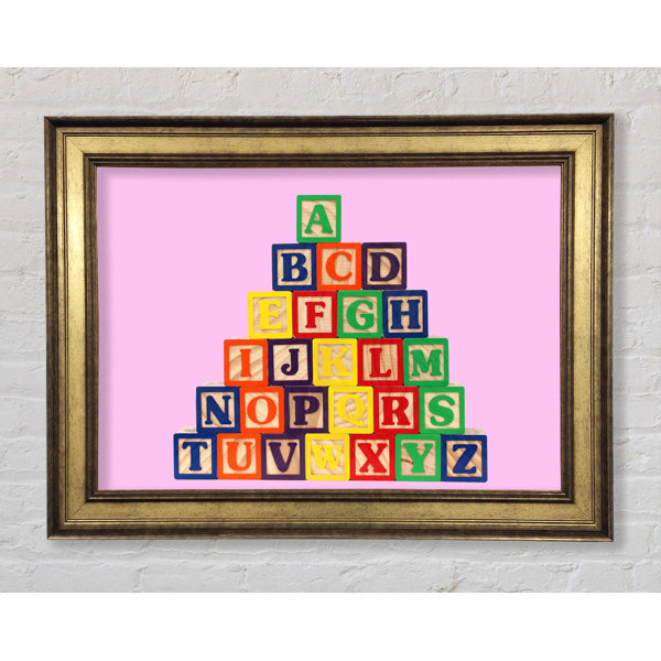 Brayden Studio Alphabet Blocks Pink - Single Picture Frame Art Prints ...