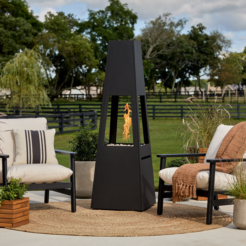 Real Flame Ferro 70" Metal Chiminea Fire Pit With Hidden Propane Tank ...