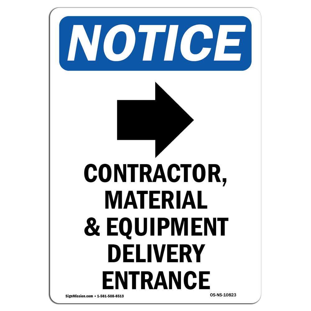 SignMission OSHA Notice - Contractor Material Sign With Symbol | Heavy ...