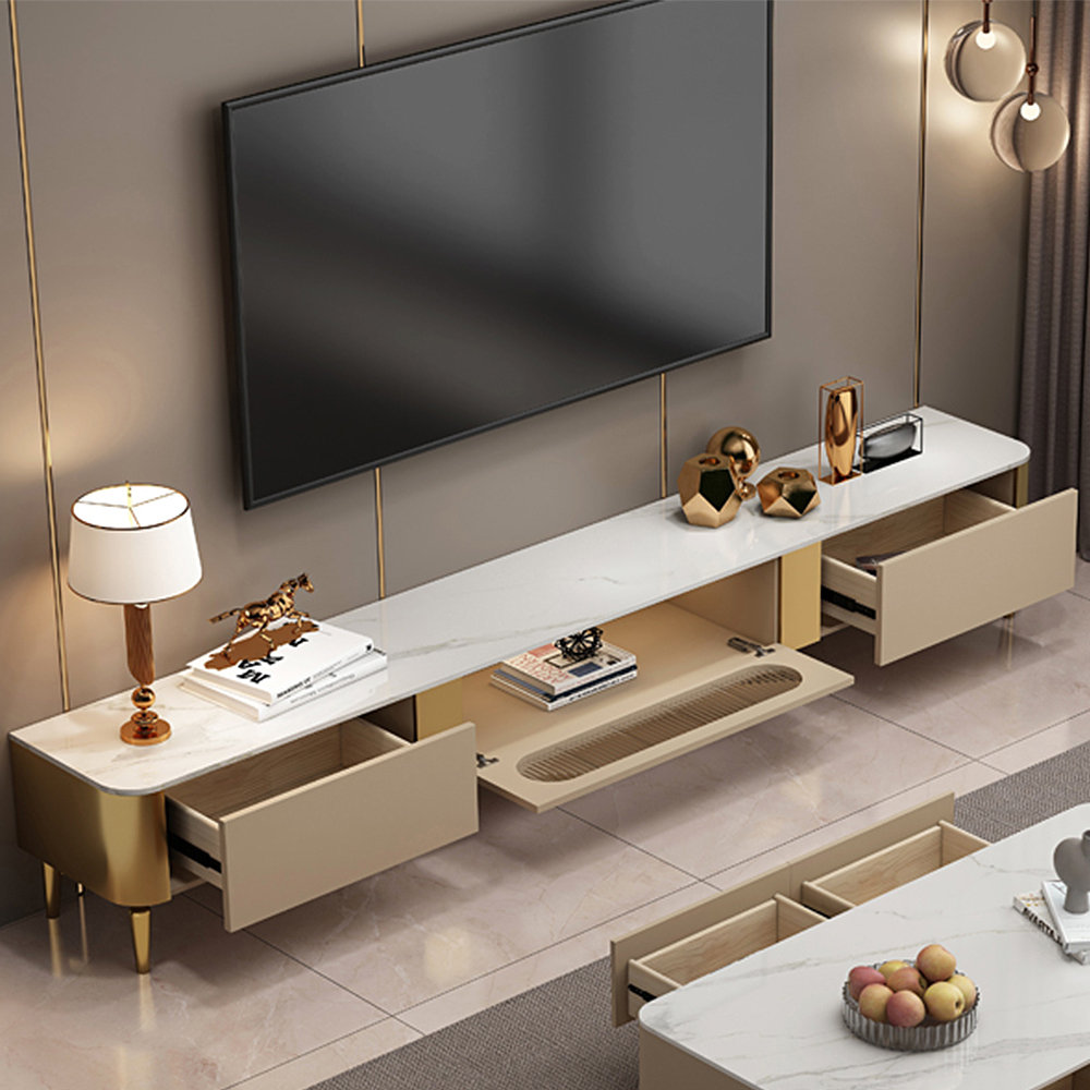 Bkoksety Solid wood high-end creative rock panel TV cabinet | Wayfair