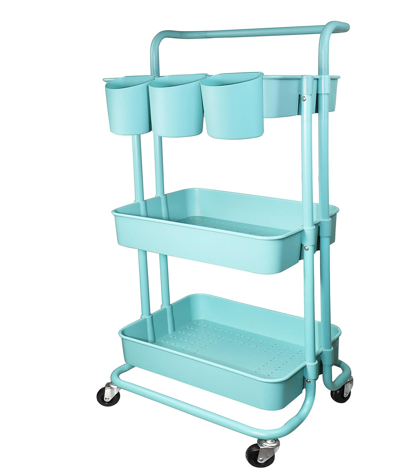 Granij 3 Tier Utility Rolling Cart Multifunction Organizer Shelf ...