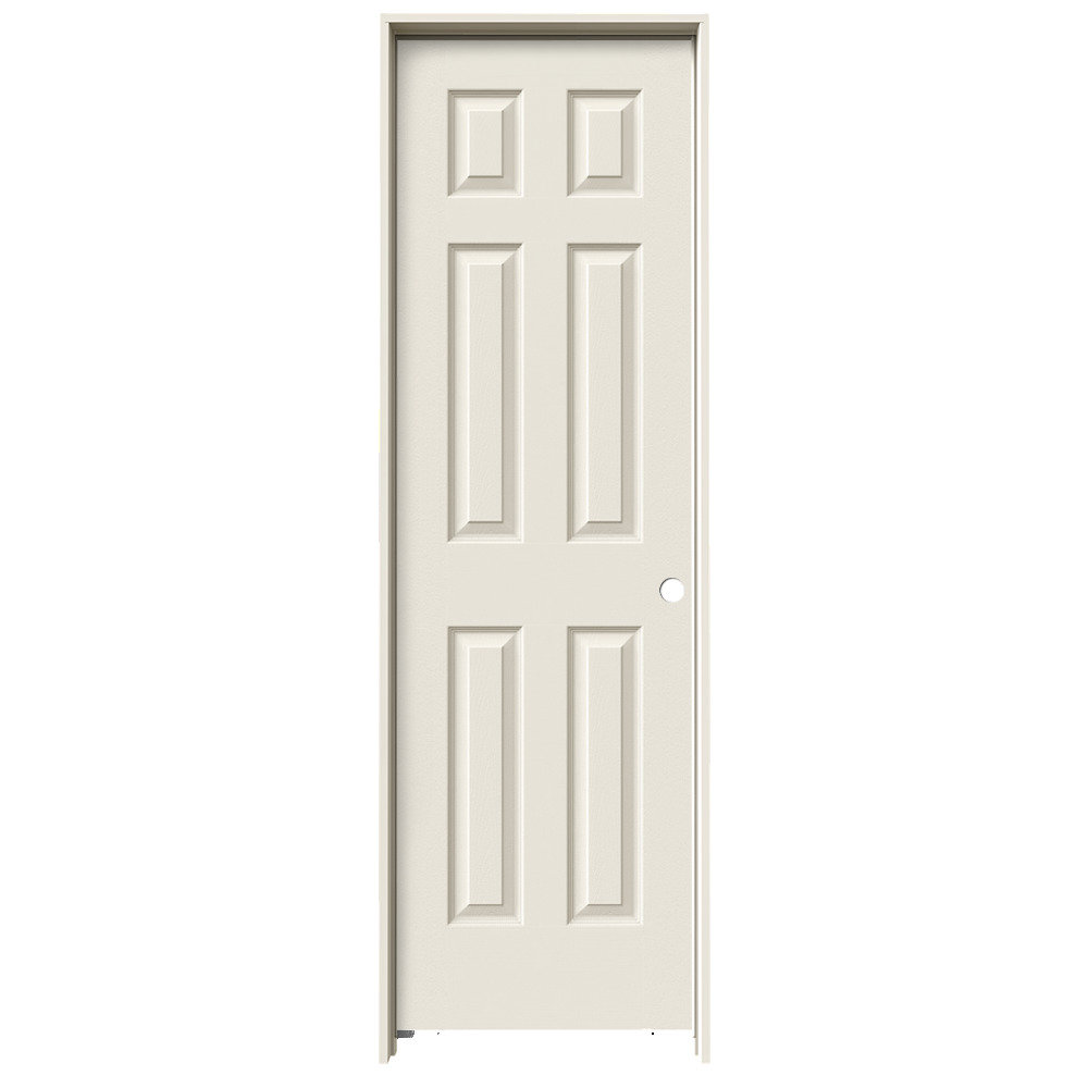 JELD-WEN Molded 6-Panel Textured Colonist Manufactured Wood Primed ...