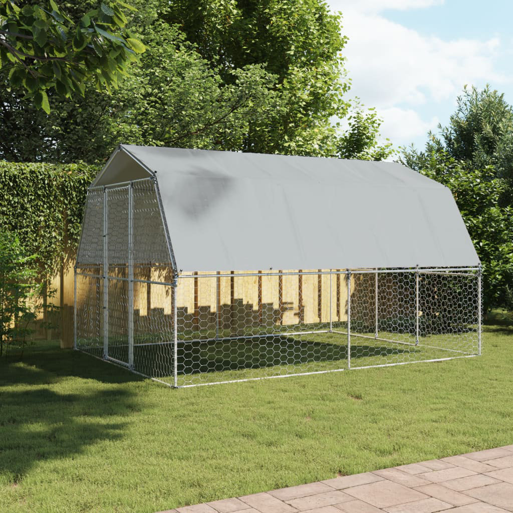 Tucker Murphy Pet™ Dog Cages 2 Pcs With Roof And Door Silver Galvanized ...