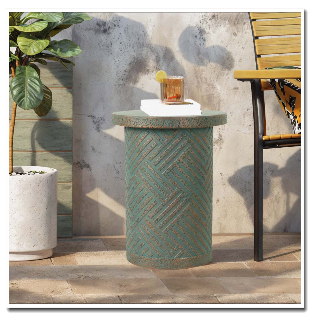 Ebern Designs Outdoor Patio Accent Table Side | Wayfair