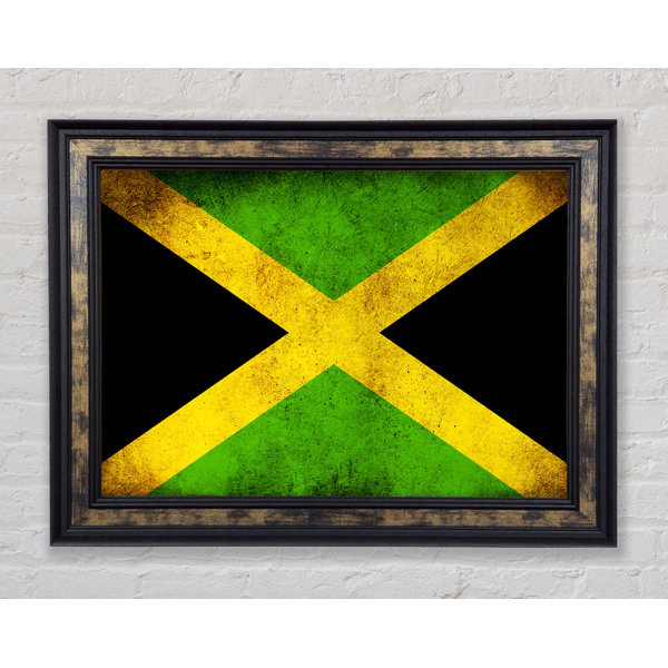 Bright Star Jamaican Grunge Flag - Single Picture Frame Art Prints ...