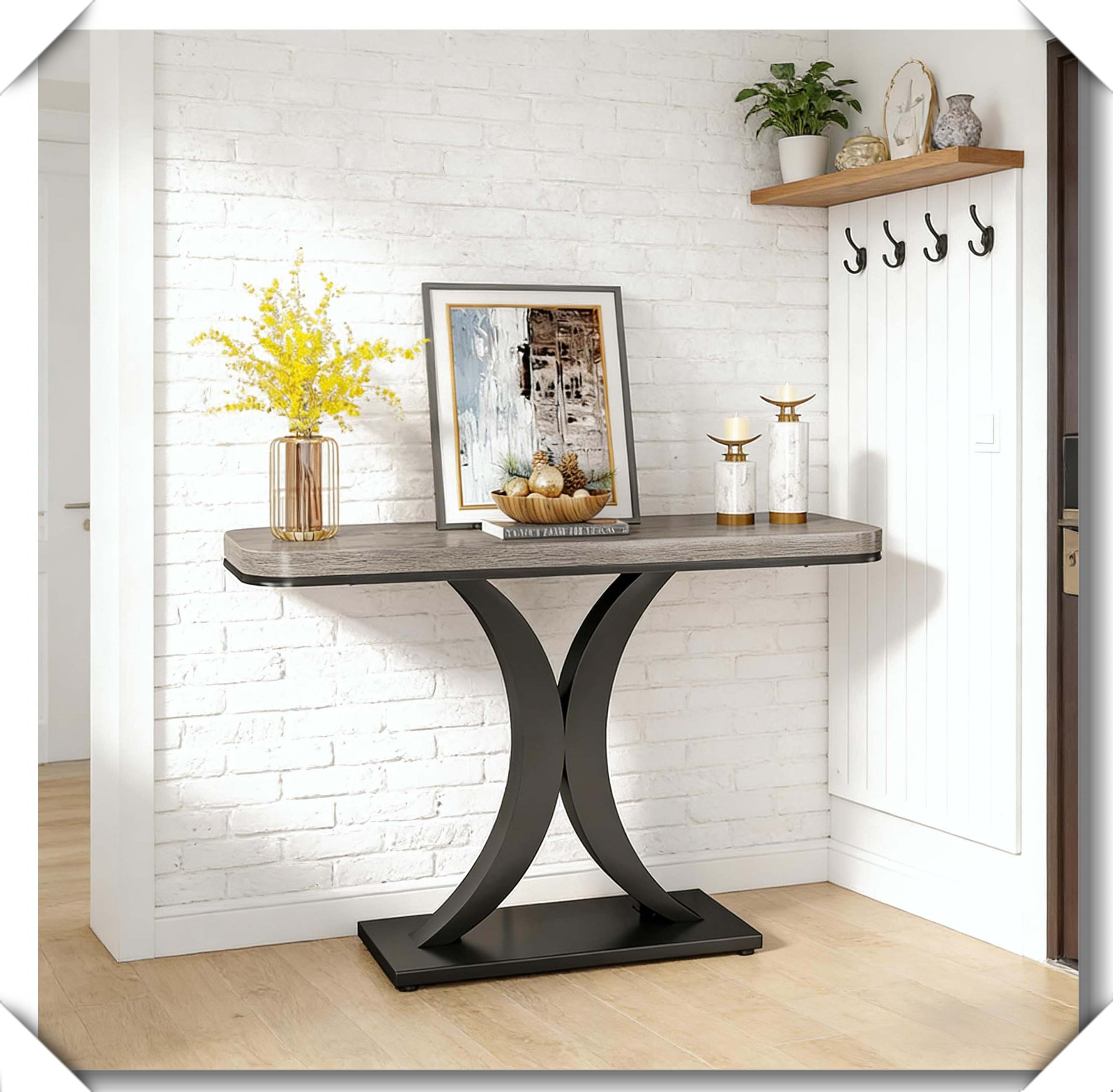 Latitude Run® Compact Console Table Modern Industrial Sturdy Versatile ...