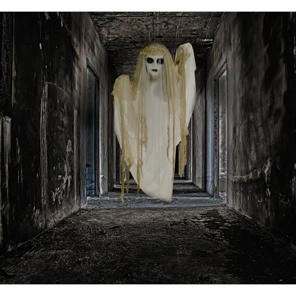Haunted Hill Farm Scary Ghost Bride Halloween Animatronic with Lights ...