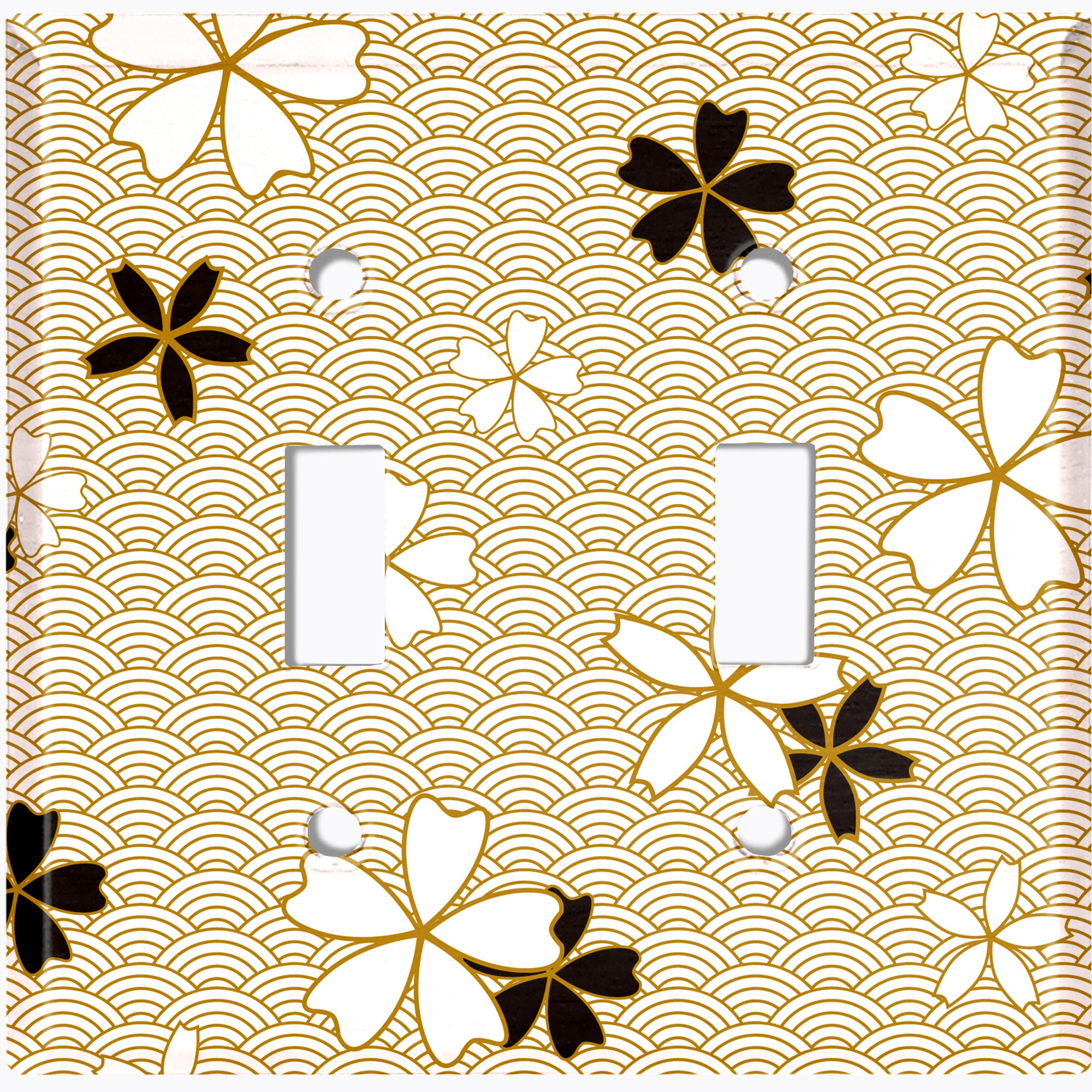 WorldAcc Metal Light Switch Plate Outlet Cover (Japanese Pattern Flower ...