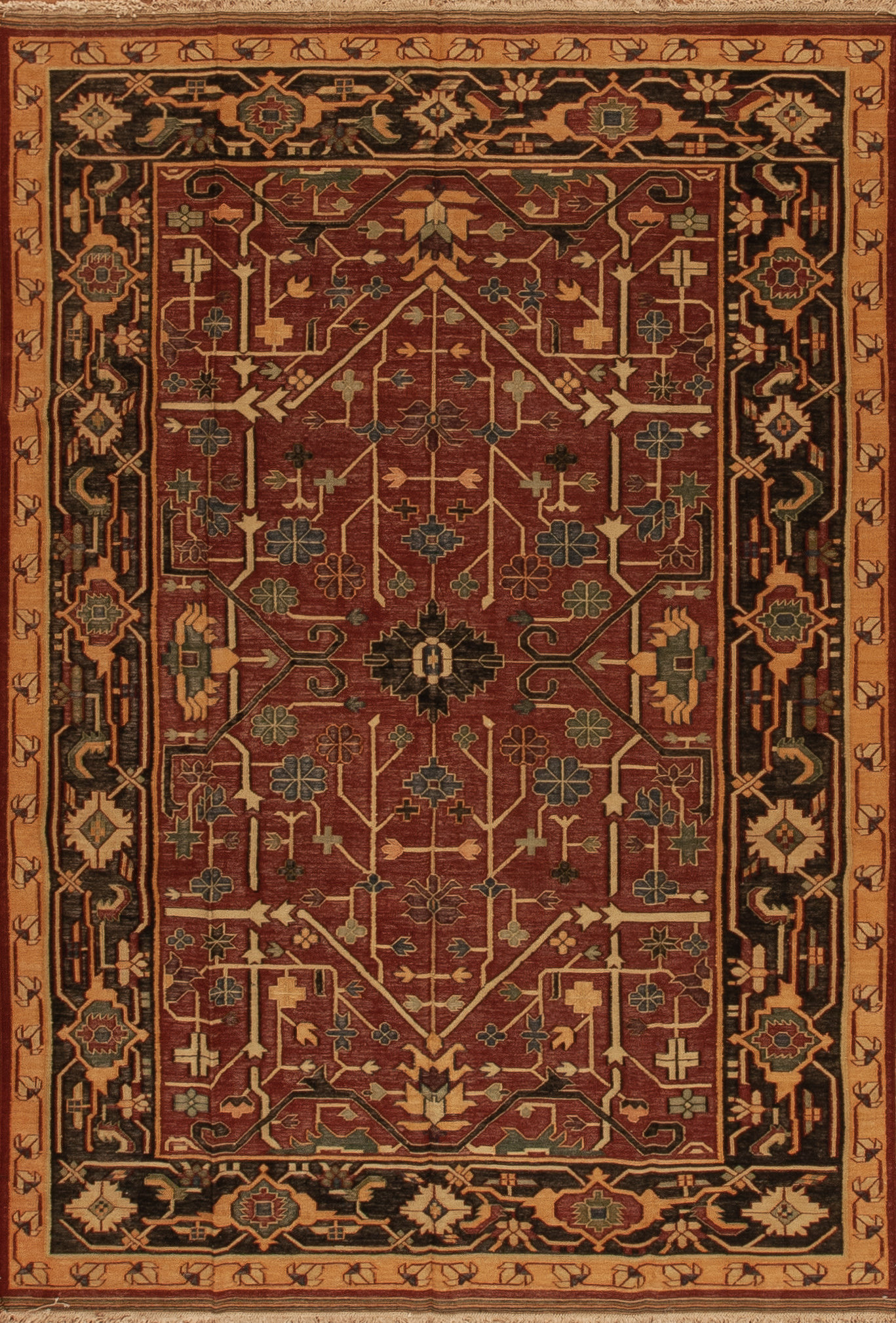 Samad Rugs Discovery Rectangle 6'1" x 8'11" Area Rug in Red/Brown/Black ...