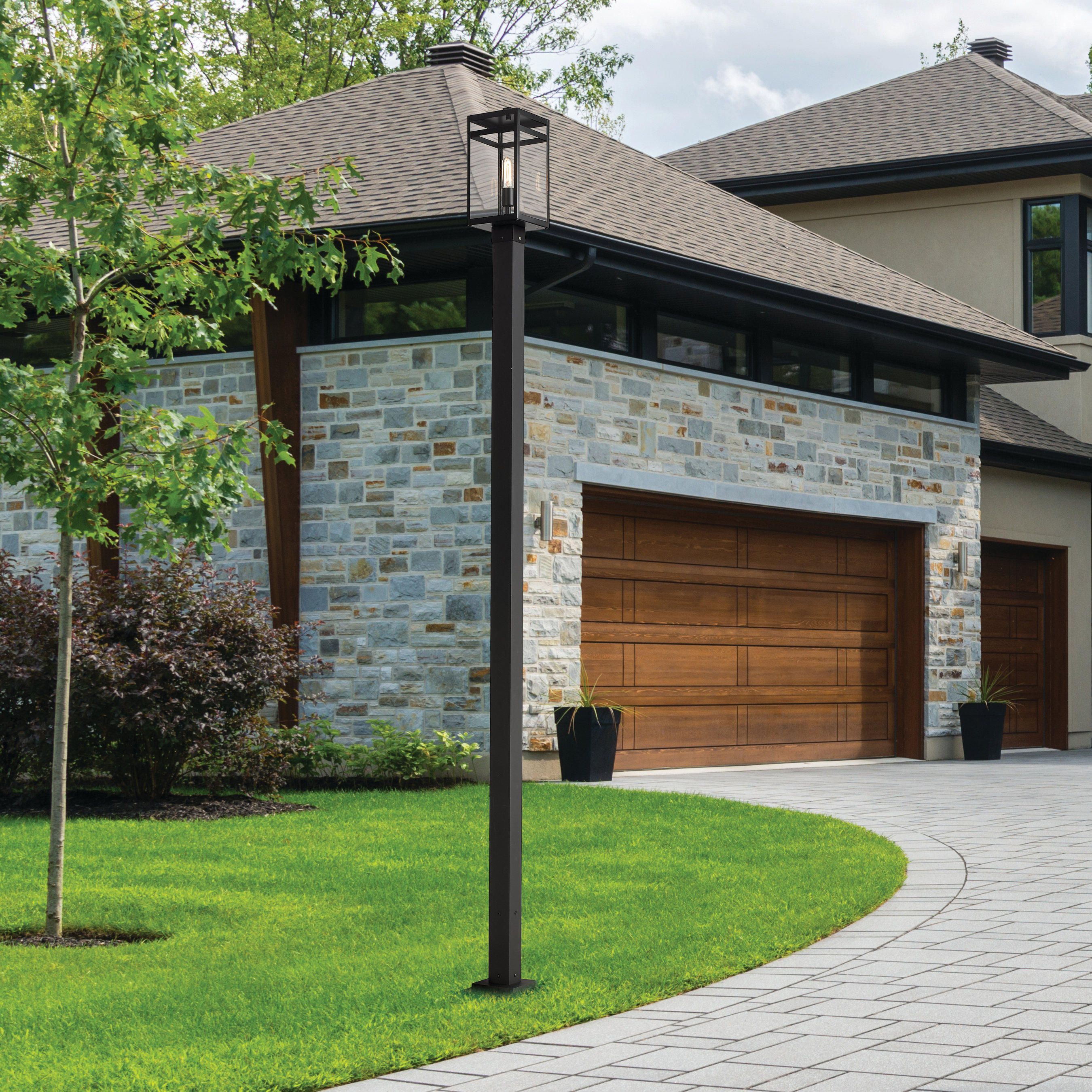 Trent Austin Design® Sylmar Black 1 -Light Hardwired Lamp Post (Full ...