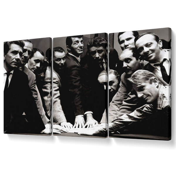 Ebern Designs Frank Sinatra Ocean 11 Original - 3 Piece Wrapped Canvas ...