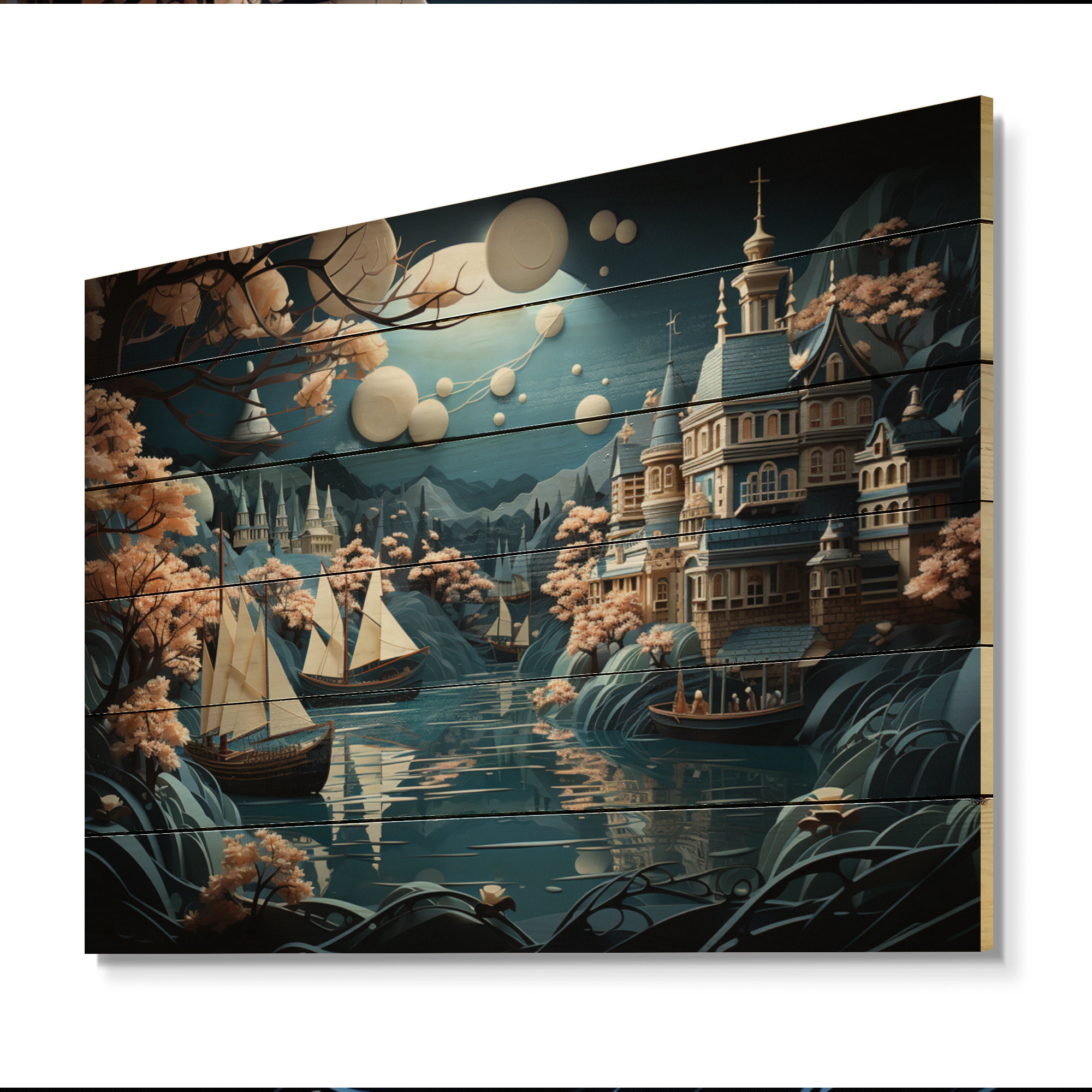 Longshore Tides Port of Tranquility - Unframed Print on Wood | Wayfair