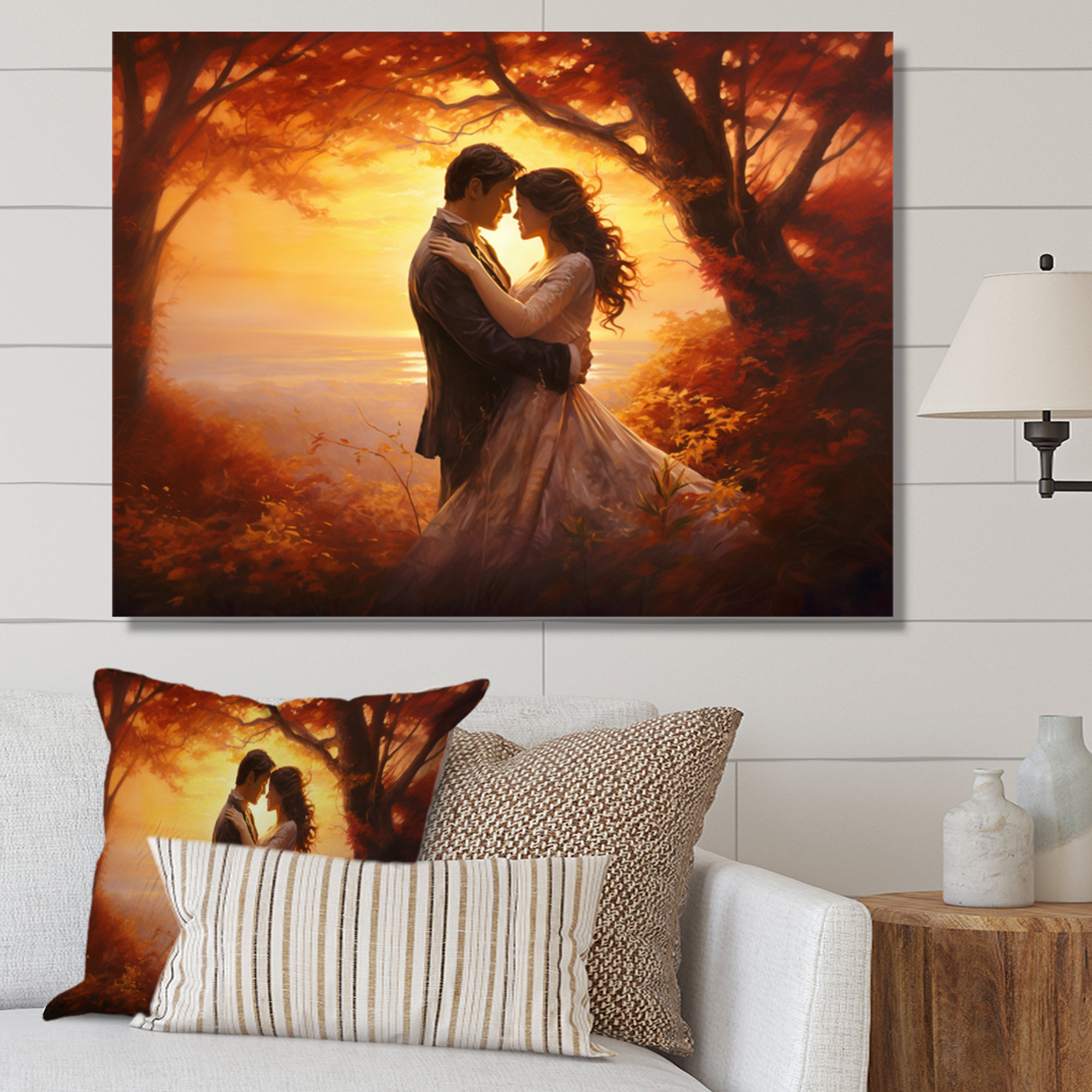 Winston Porter Bertfriede Romantic Couple Landscape Luminous Embrace ...