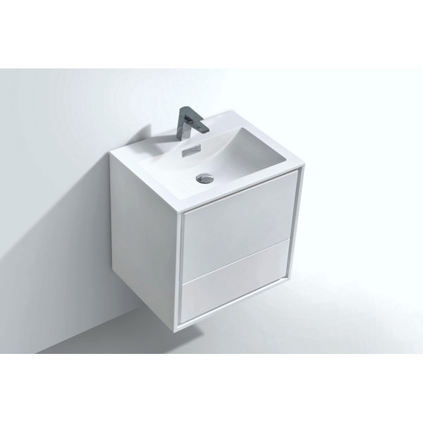Orren Ellis Trieu 24" Wall-Mounted Single Bathroom Vanity Set & Reviews ...