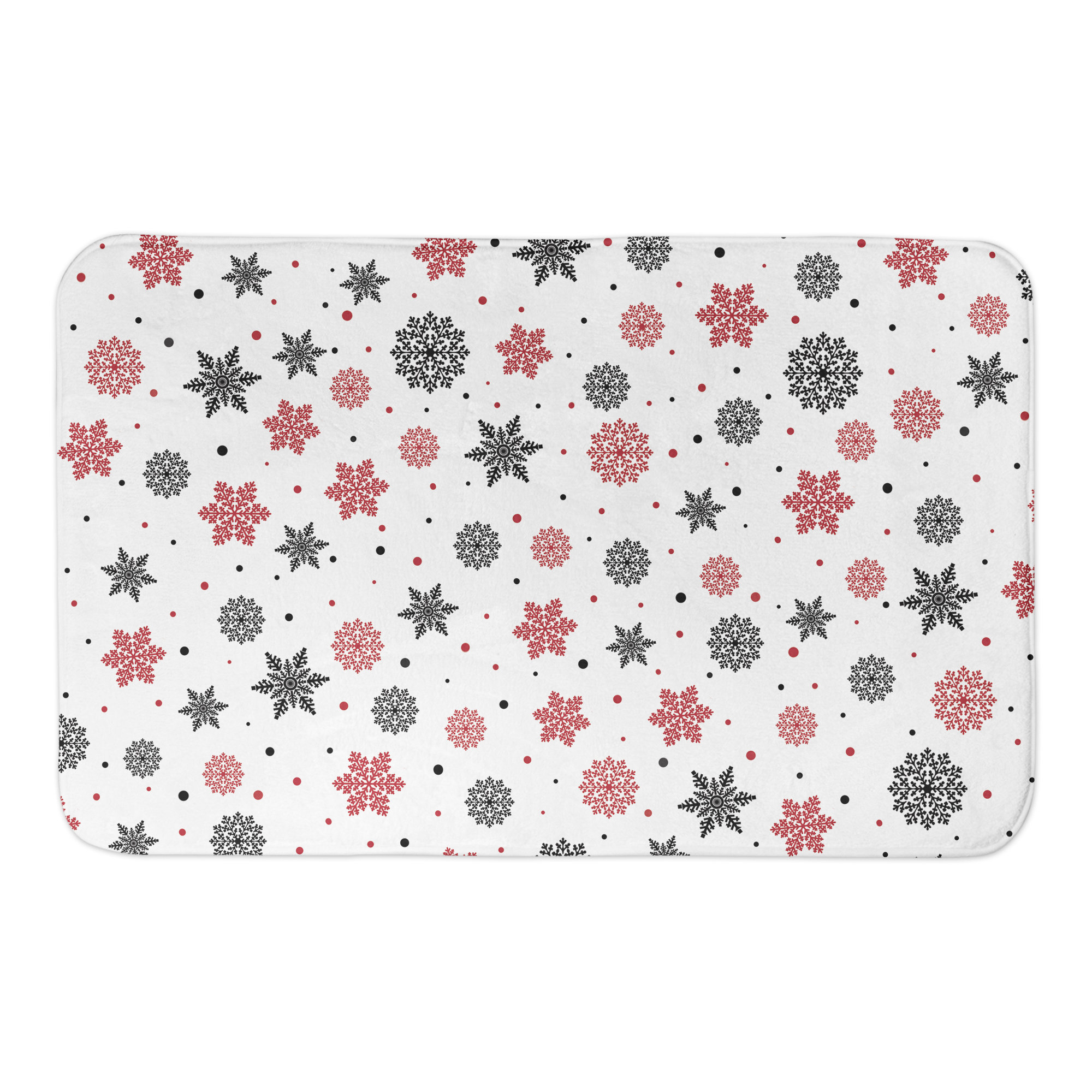 The Holiday Aisle® Dealba Snowflake Bath Rug | Wayfair
