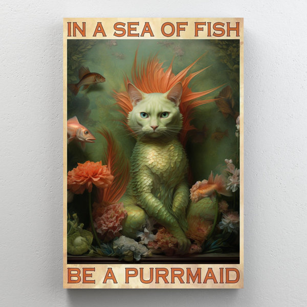 Trinx Javiah " In A Sea Of Fish Be A Purrmaid - 1 Piece Rectangle ...