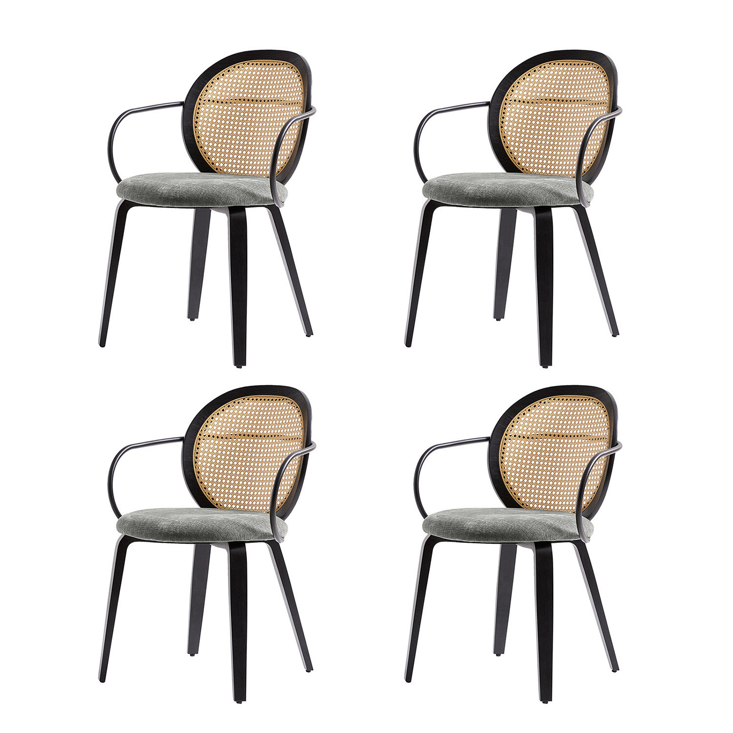Bayou Breeze Delmas Mid-Century Modern Dinning Chair Set with Solid ...