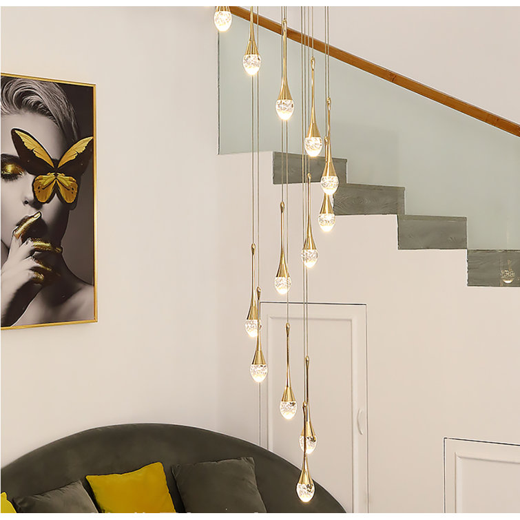 Mercer41 Natya 12 - Light Crystal Dimmable LED Teardrop Chandelier ...