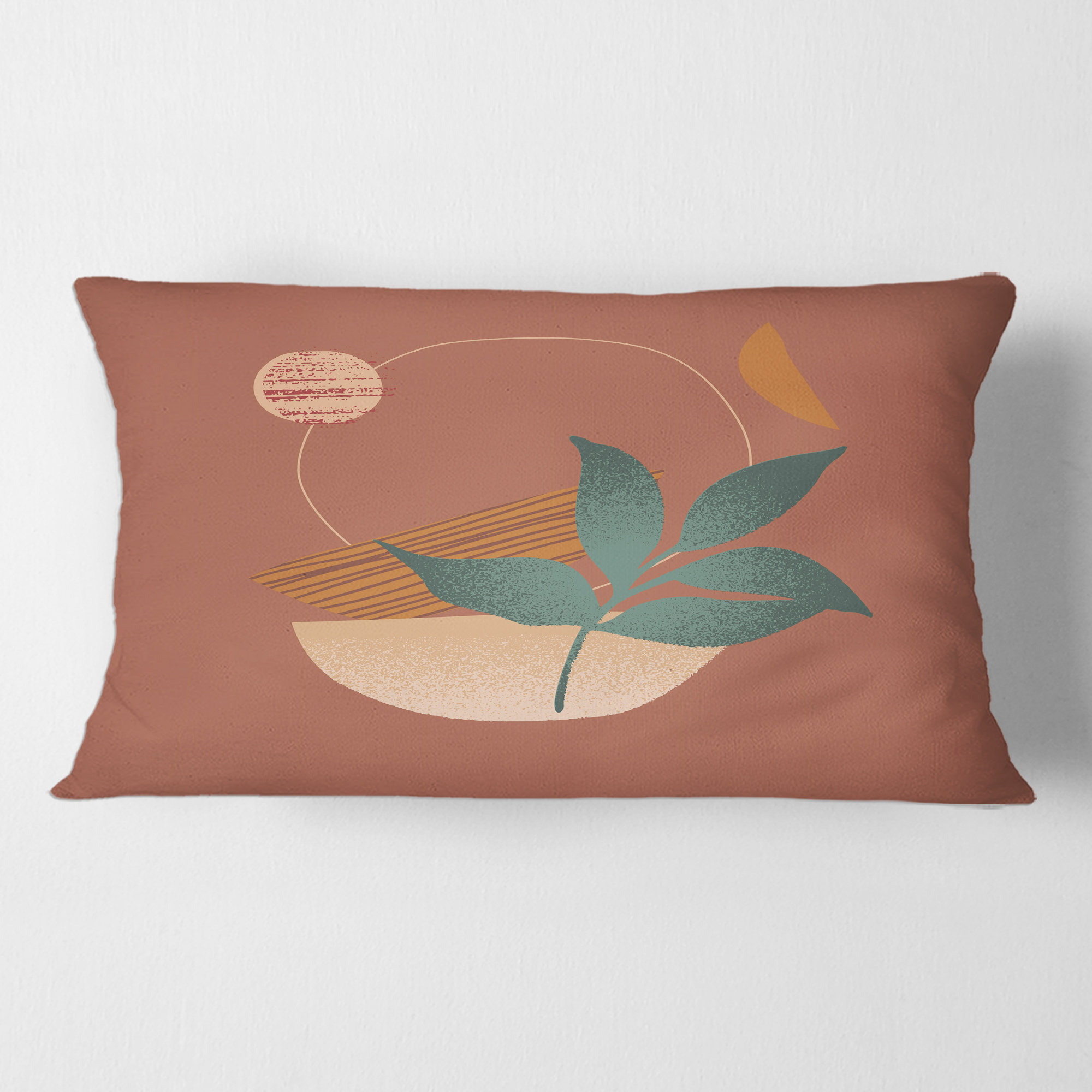 Design Art Tropical Leaf Silhouettes and Shapes III Rectangular Pillow ...