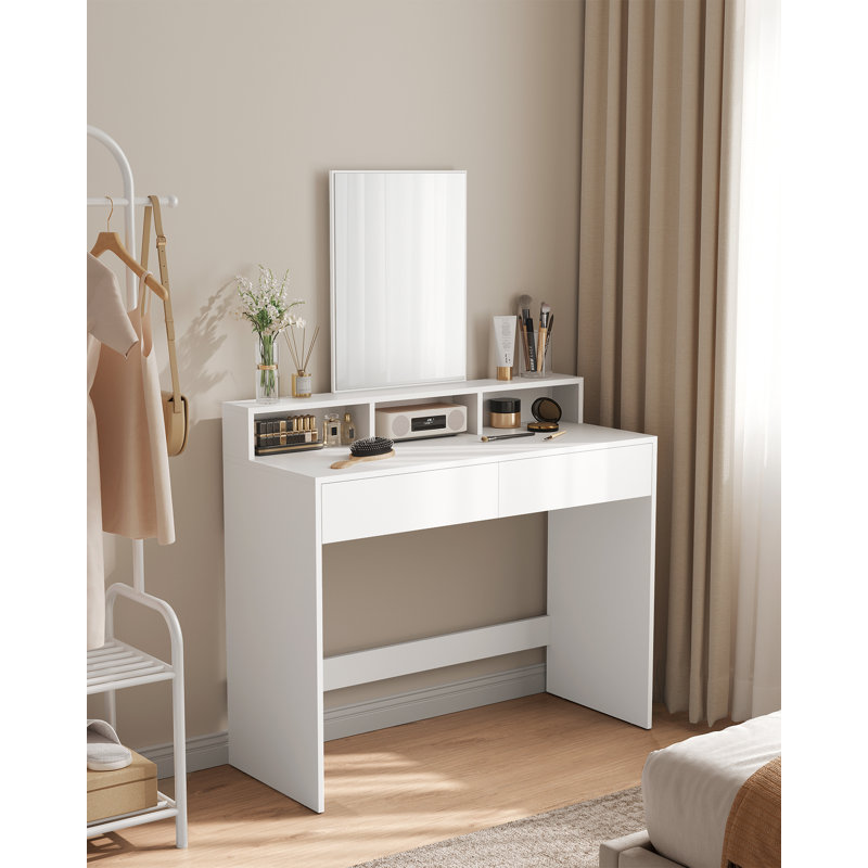 Ebern Designs Merujan 100 cm Dressing Table with Mirror & Reviews ...