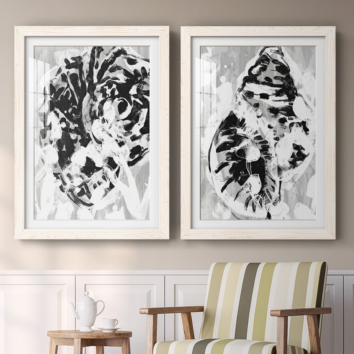 Orren Ellis Ocean Inkblot III-Premium Framed Print - Ready To Hang ...