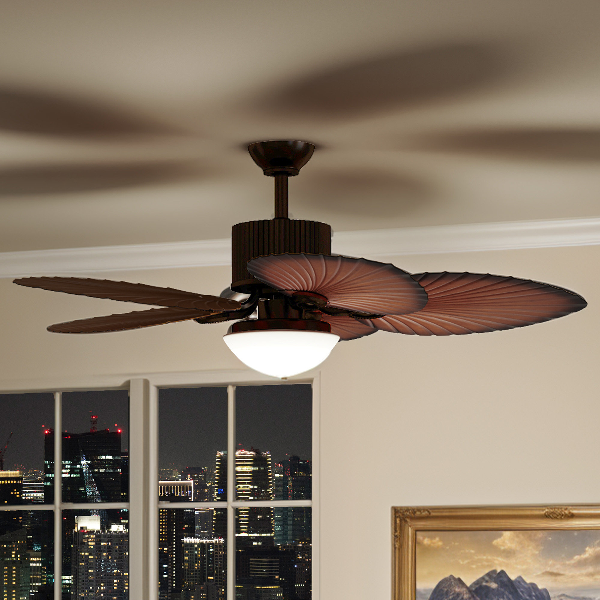 Balconera 52"Tropical Style Ceiling Fan Reversible 6 Speeds Adjustable ...