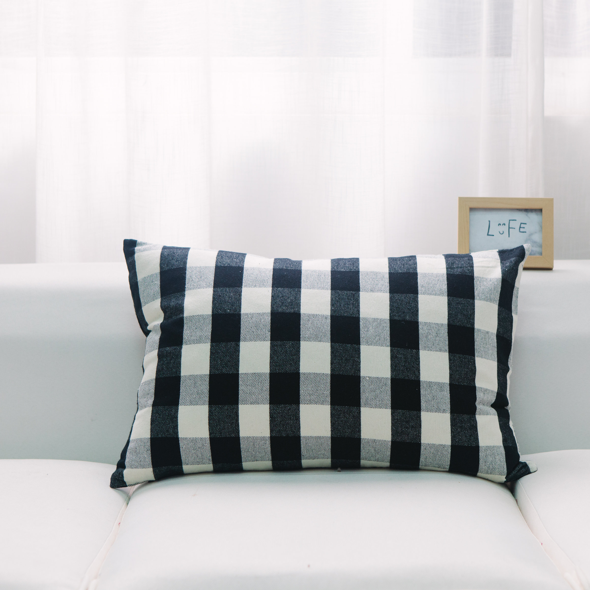 Peterborough Home Buffalo Check 100% Cotton Lumbar Rectangular Pillow ...