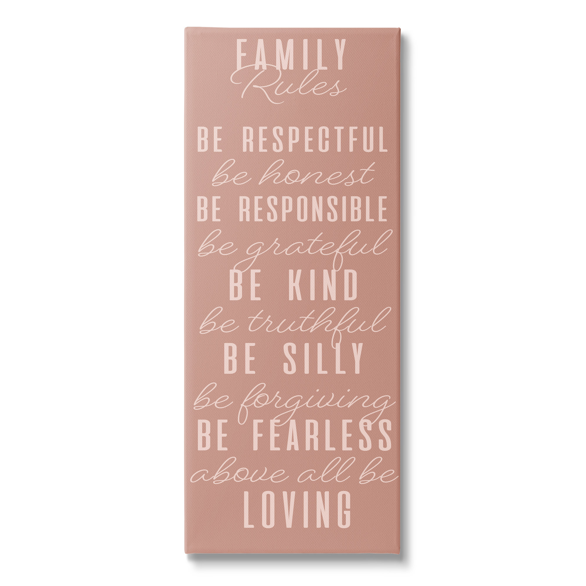 Trinx Pink Chic Family Rules Canvas Wall Art by Sundance Group ...