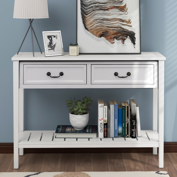 White-modern-console-table | Wayfair