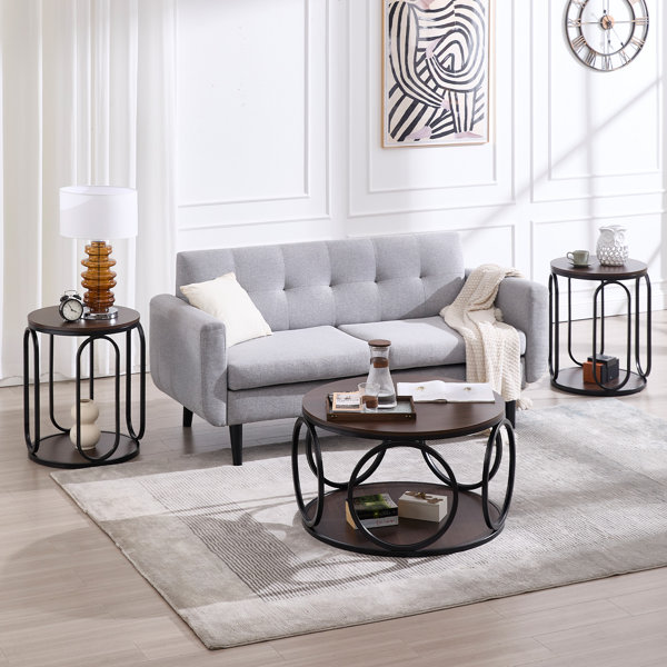 17 Stories 3 - Piece Modern Industrial Living Room Table Set | Wayfair